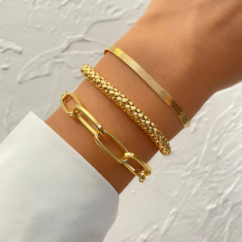 3pc Classic Chunky Bracelet Stack – Jewelri